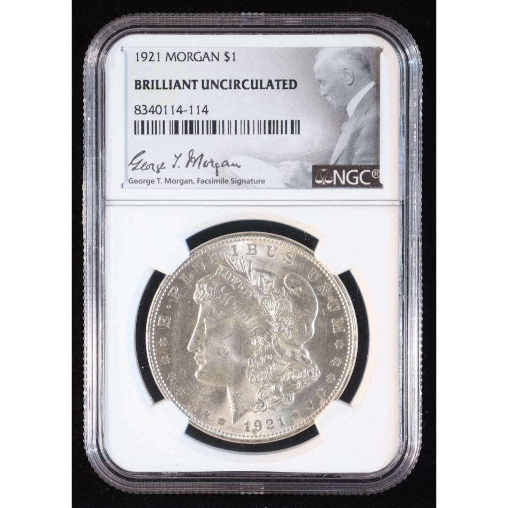 1921 Morgan Silver Dollar - George T. Morgan Signature Label (NGC ...