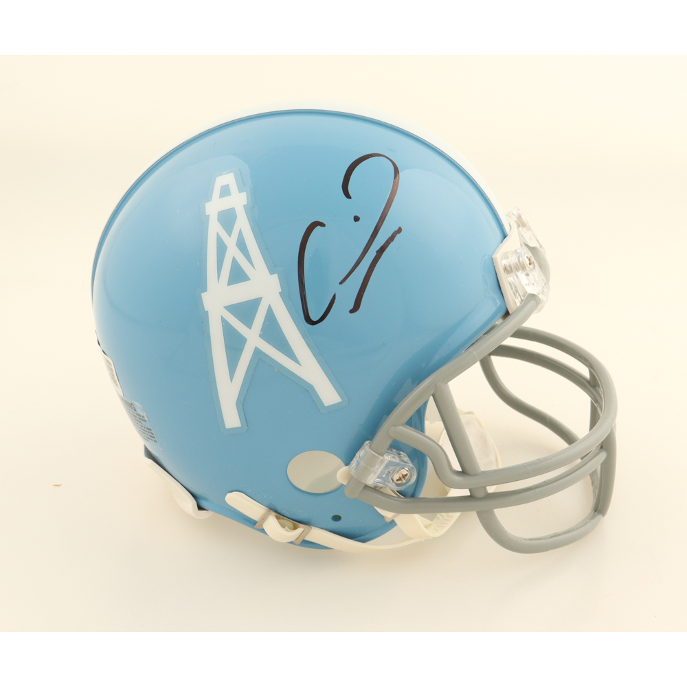 Calvin Ridley Signed Oilers Throwback Mini Helmet (Beckett) | Pristine ...