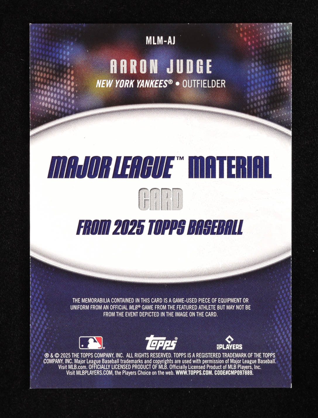 Aaron Judge 2025 Topps Major League Materials #MLMAJ | Pristine Auction