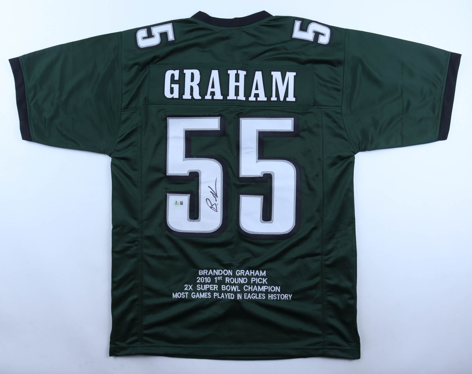 Brandon Graham Signed Career Highlight Stat Jersey (Beckett) | Pristine ...
