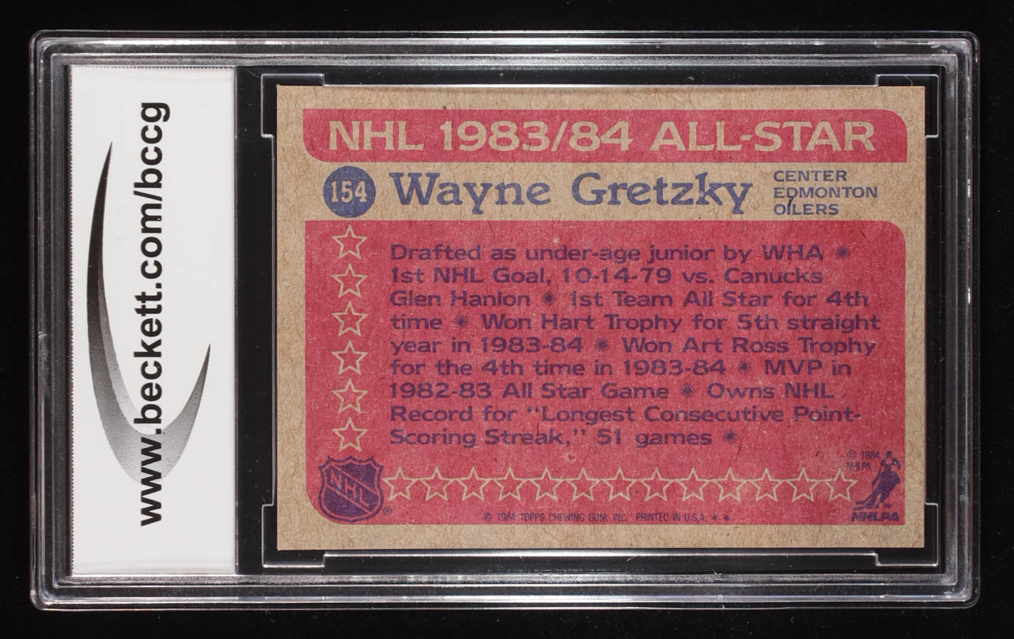 Wayne Gretzky 1984-85 Topps All Star #154 (BCCG 9) | Pristine Auction