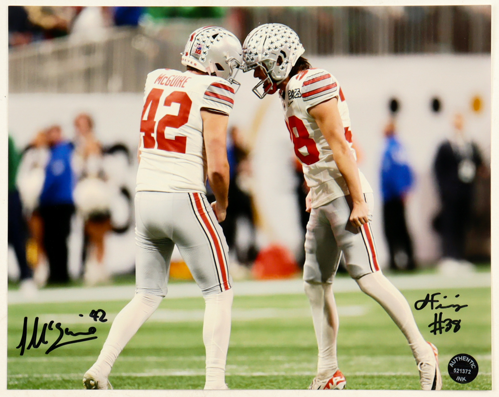 Mark McGuire & Jayden Fielding Signed Ohio State Buckeyes 8x10 Photo ...