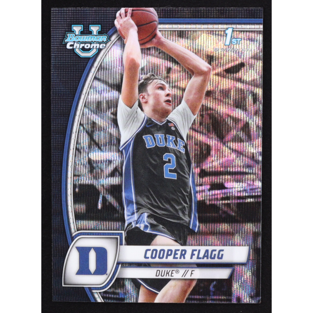 Cooper Flagg 2024-25 Bowman Chrome University Black Wave Refractors #16 ...