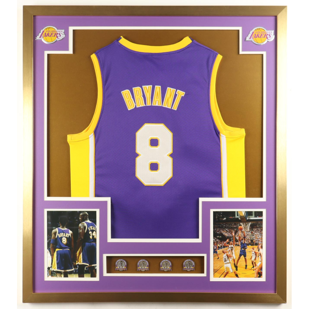 Kobe Bryant Custom Framed Jersey Display With (4) NBA Finals Champions ...