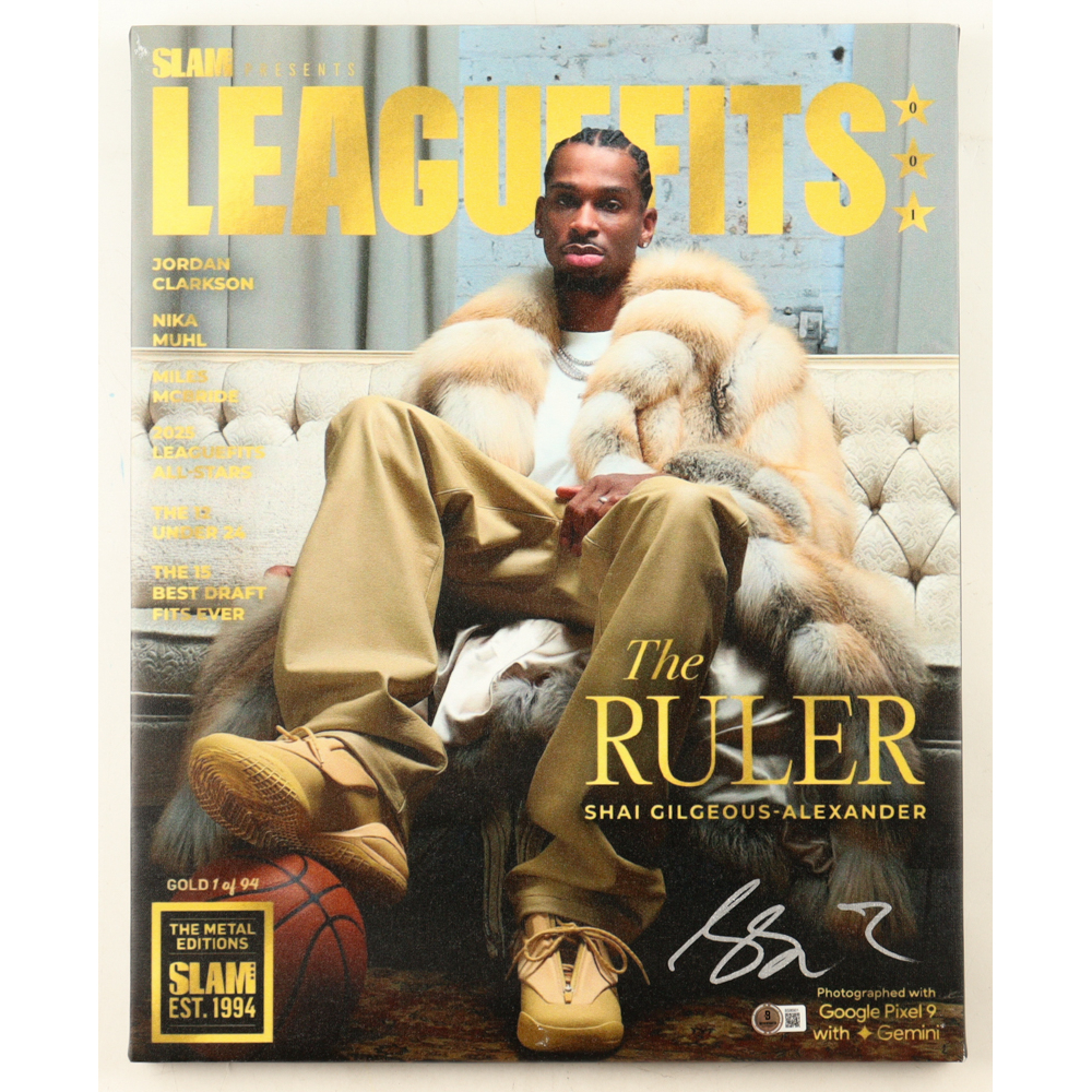 Shai Gilgeous-Alexander Signed "SLAM Presents LeagueFits" 16x20 Canvas Photo (Beckett ...