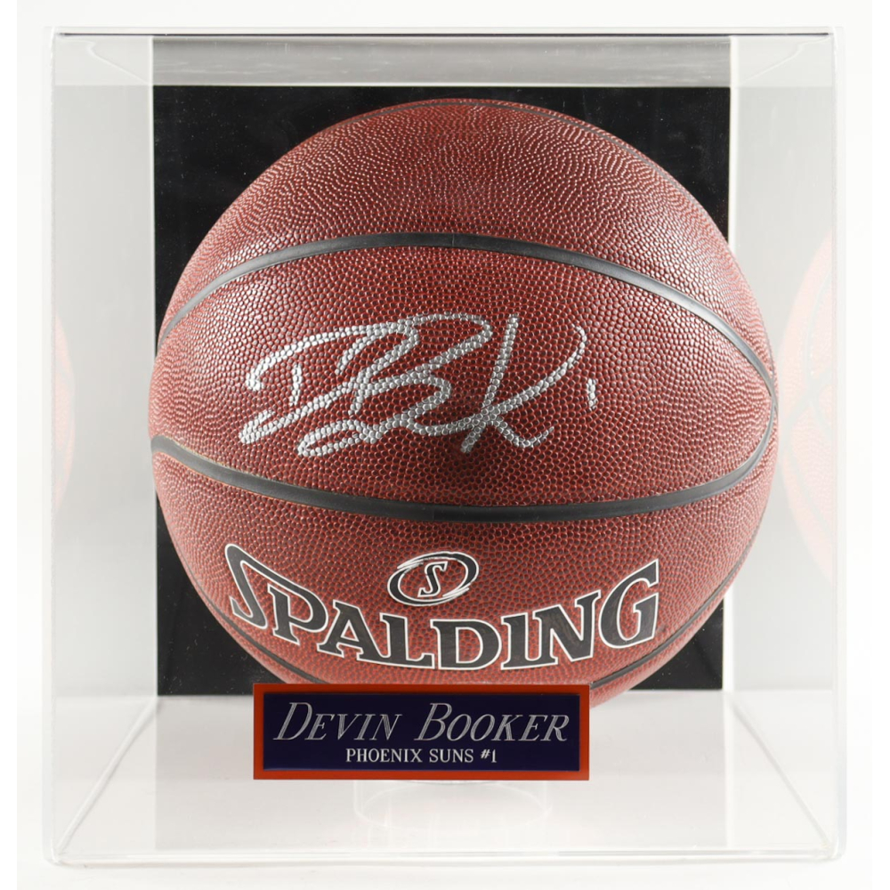 Devin Booker Signed Spalding Official Game Ball With Display Case (JSA ...