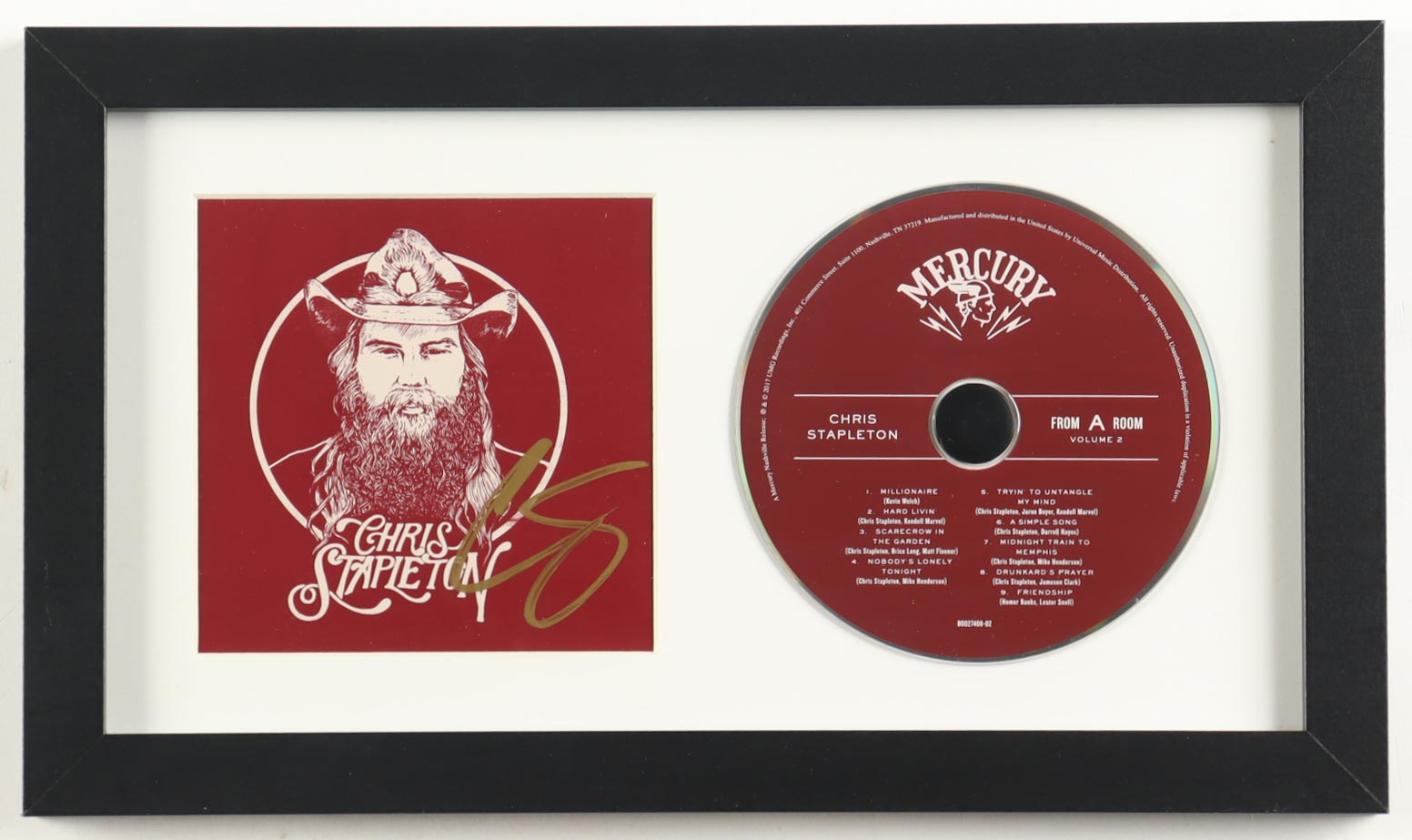 Chris Stapleton Signed Custom Framed "From a Room: Vol. 2" CD Album ...