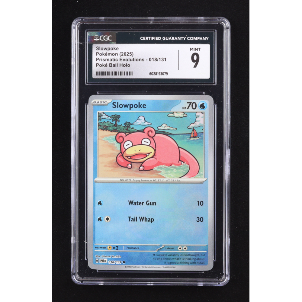 Slowpoke 2025 Pokemon Prismatic Evolutions #18 Poke Ball Holo (CGC 9 ...