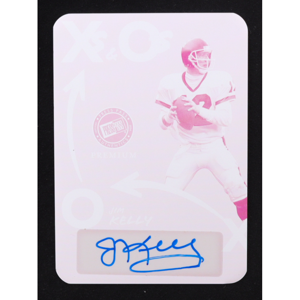 Jim Kelly Signed 2024 Leaf Press Pass Premium X's and O's Magenta Plate ...