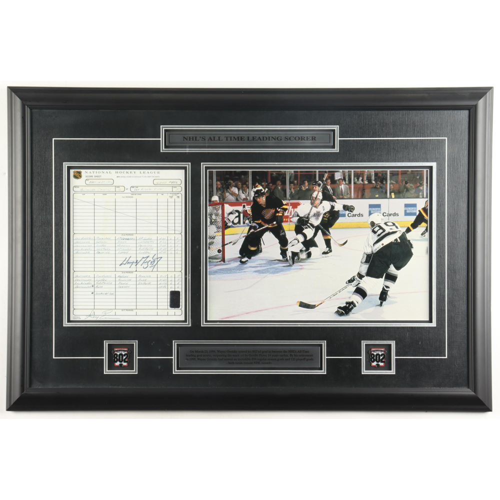 Wayne Gretsky Signed Custom Framed Scorecard Display with 12x15 Photo ...