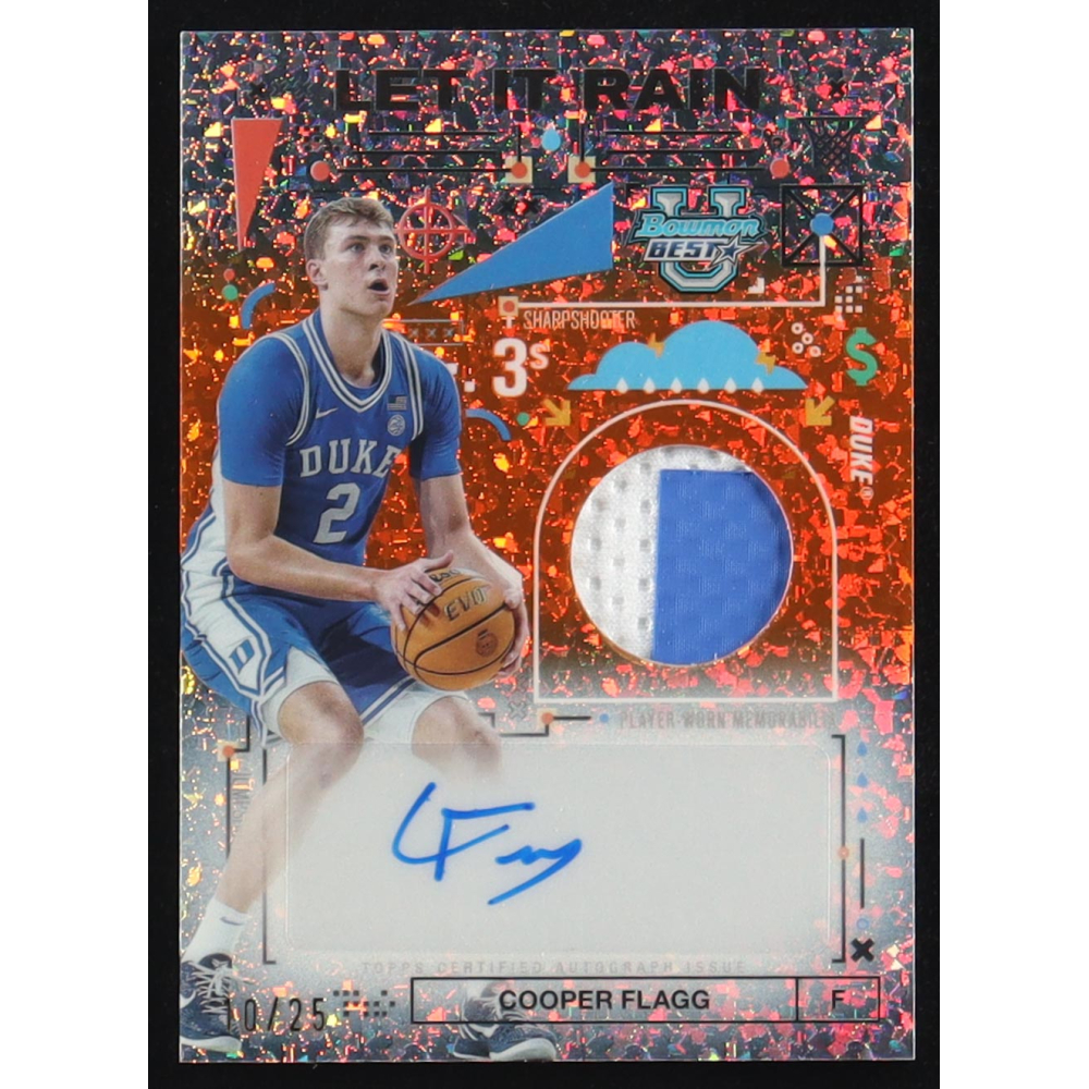 Cooper Flagg 2024-25 Bowman's Best University Let It Rain Relic ...