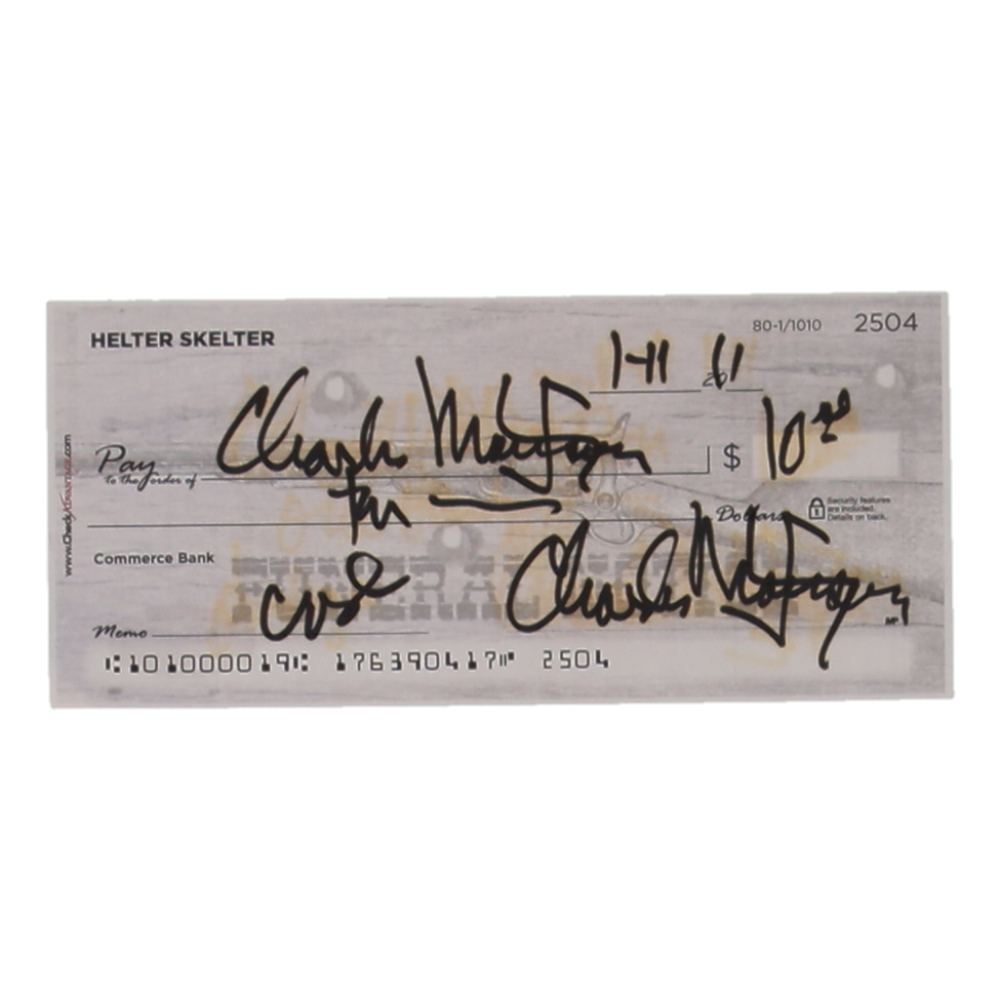 Charles Manson Signed Check (ACOA) | Pristine Auction
