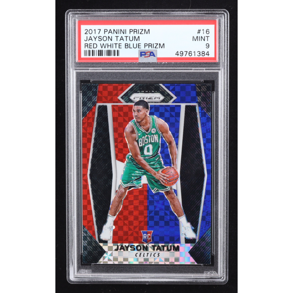 Jayson Tatum 2017-18 Panini Prizm Prizms Red White and Blue #16 RC (PSA ...