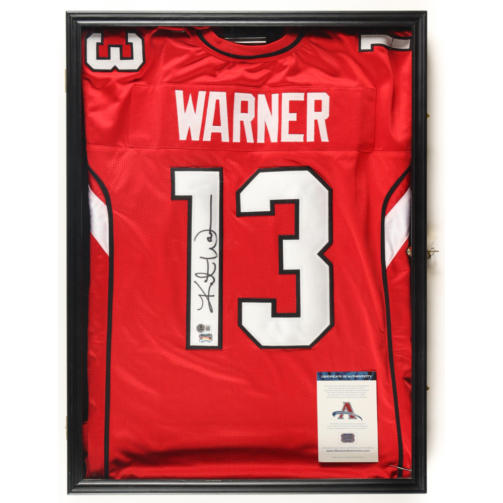 Kurt Warner Signed Custom Framed Jersey Display (Beckett & Absolute ...