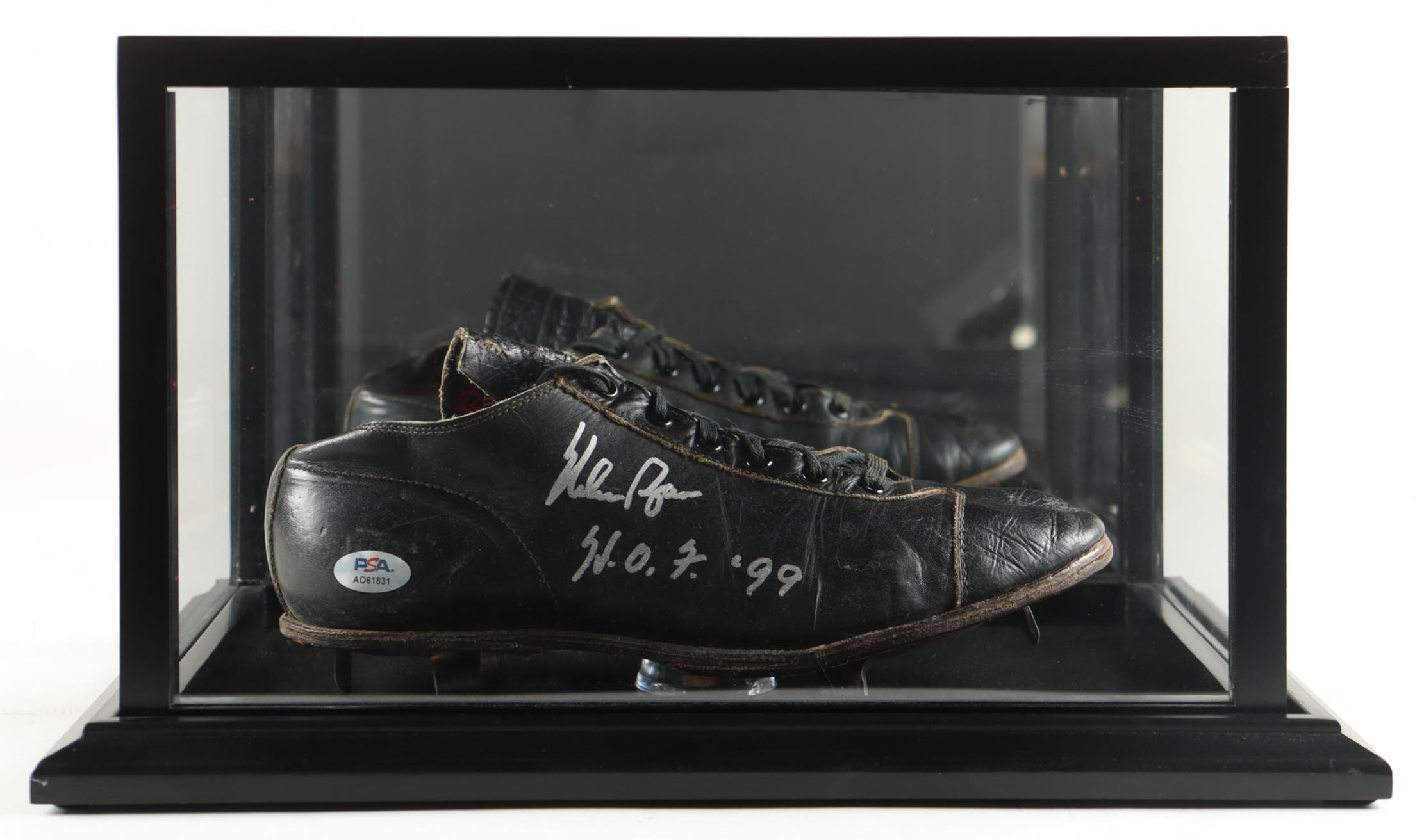 Nolan Ryan Signed Vintage Leather Baseball Cleat With Display Case ...