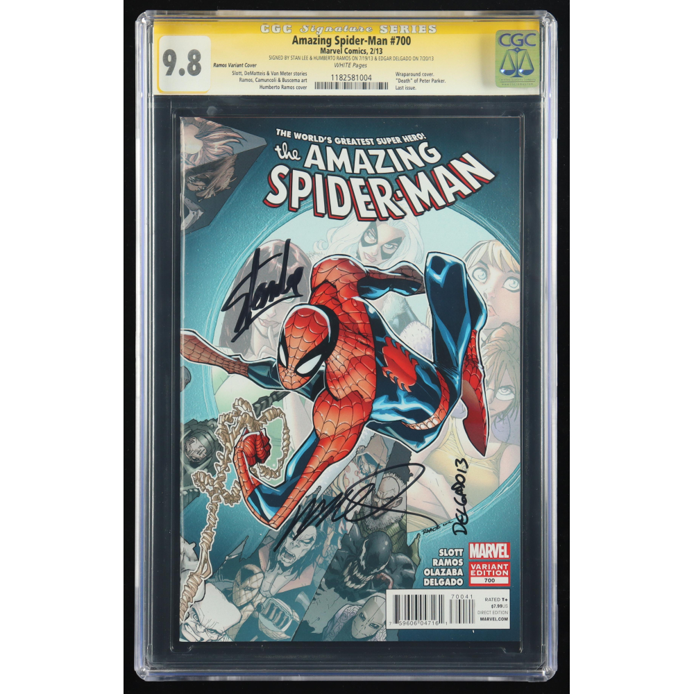 2013 "Amazing Spider-Man" Issue #700 Marvel Comic Book Signed By Stan ...
