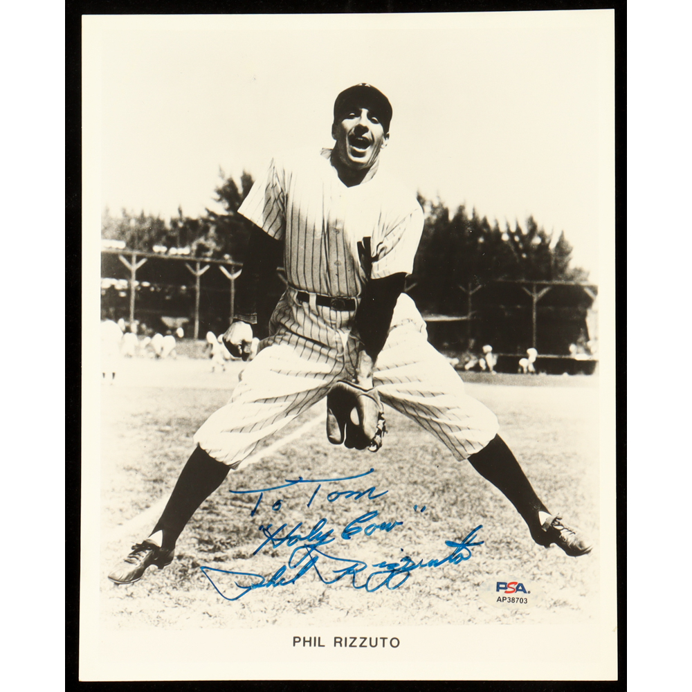 Phil Rizzuto Signed Yankees 8x10 Photo Inscribed "Holy Cow" (PSA ...