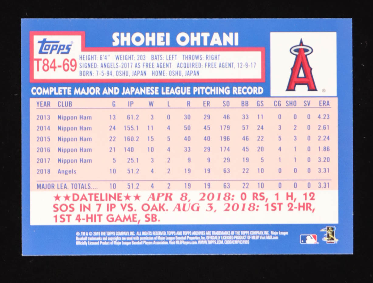 Shohei Ohtani 2019 Topps '84 Topps #T8469 | Pristine Auction