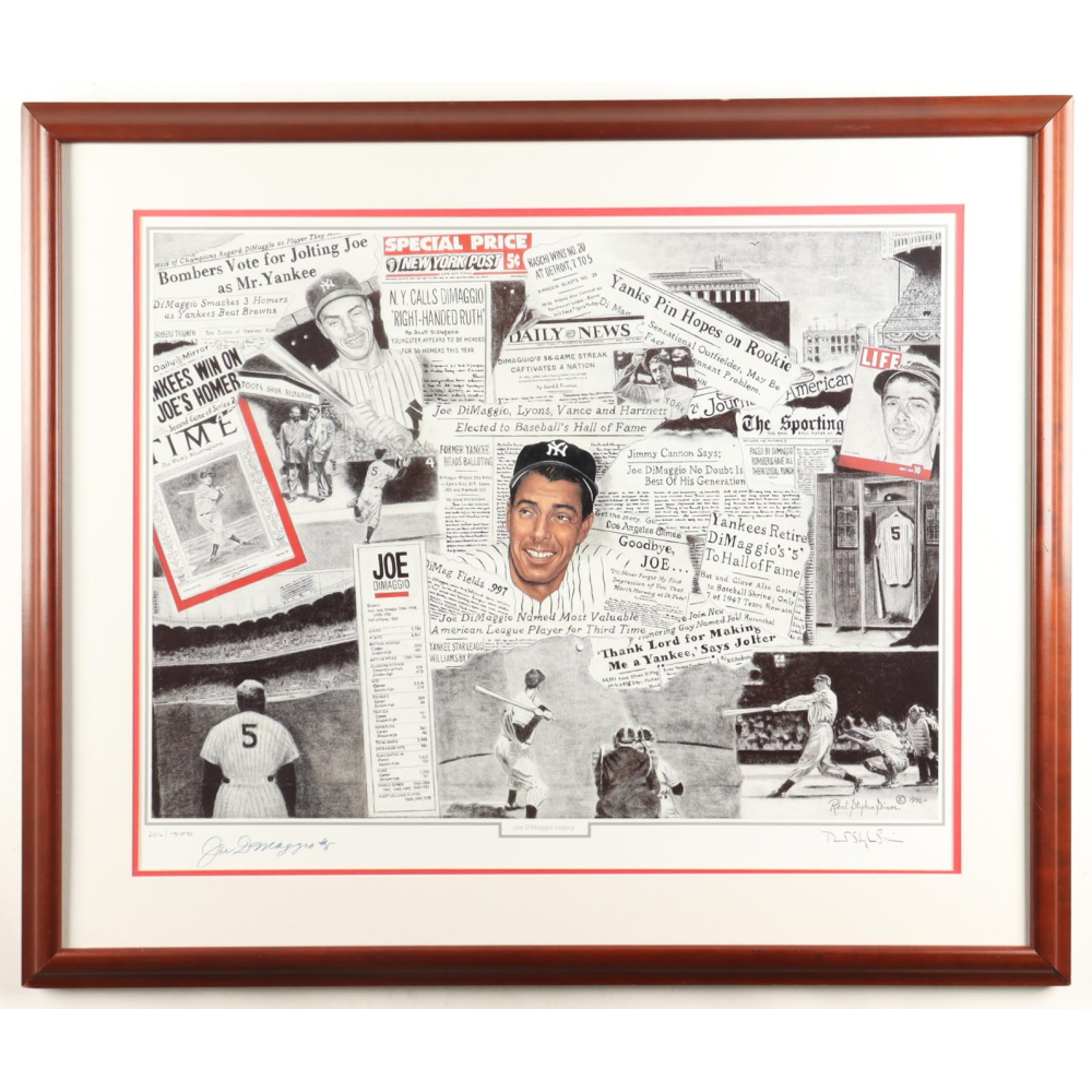 Joe DiMaggio & Robert Simon Signed LE Robert Simon Custom Framed Art ...