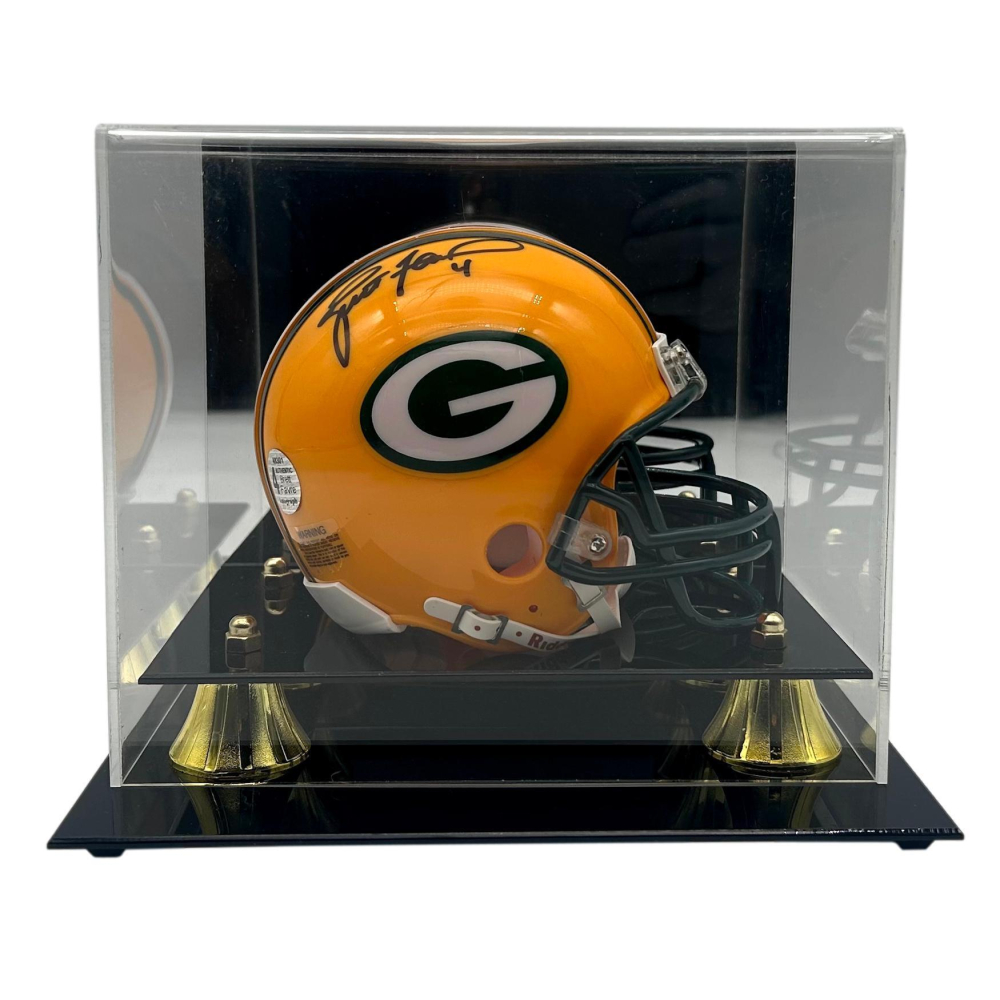 Brett Favre Signed Packers Mini Helmet with Display Case (Favre ...