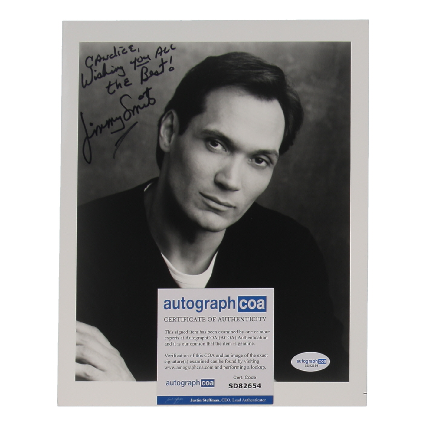 Jimmy Smits Signed 8x10 Photo Inscribed "Wishing You All The Best ...