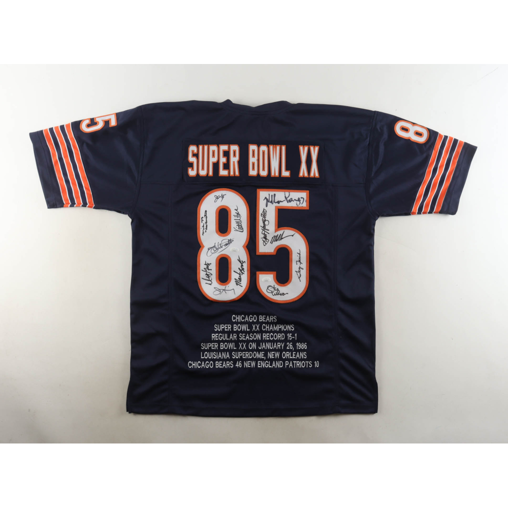 1985 Chicago Bears "Super Bowl XX" Highlight Team-Signed Jersey By (12 ...