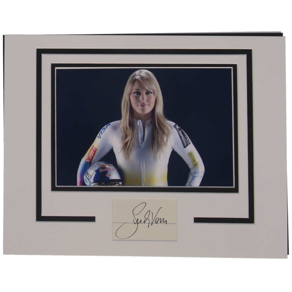 Lindsey Vonn Signed Custom Matted Cut Display (AutographCOA) | Pristine ...
