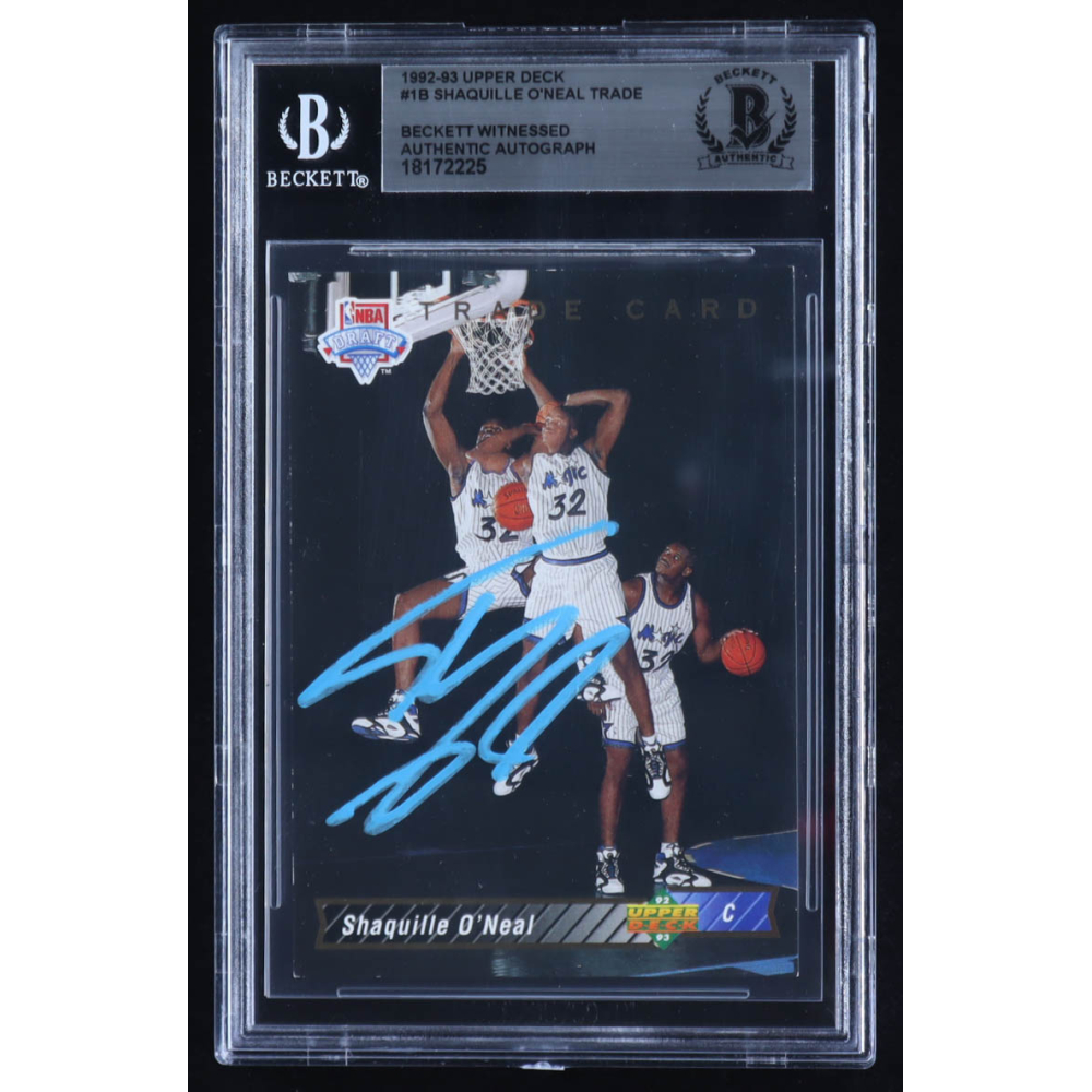 Shaquille O'Neal Signed 1992-93 Upper Deck #1B TRADE (Beckett | Auto ...