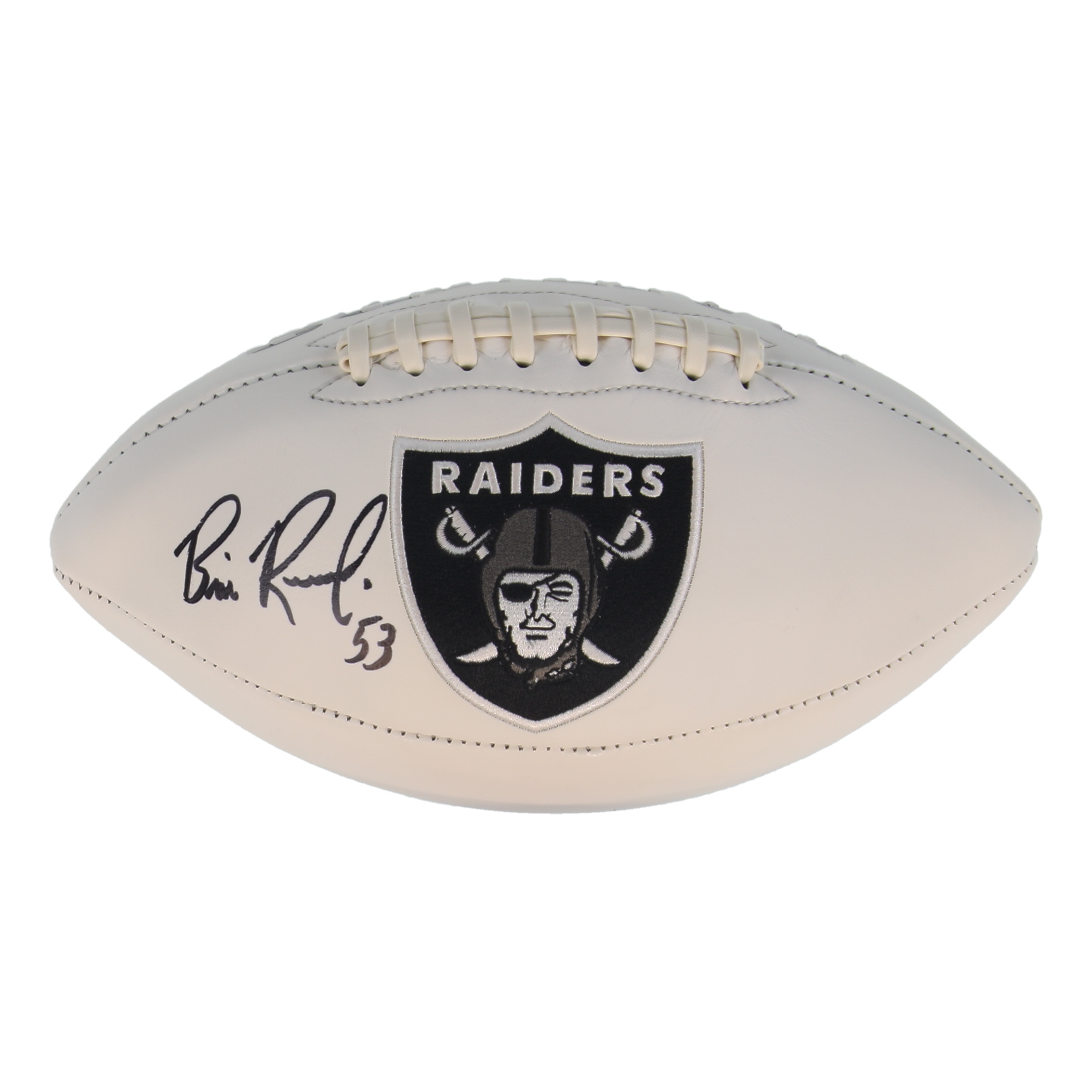 Bill Romanowski Signed Raiders Logo Football (Beckett) | Pristine Auction