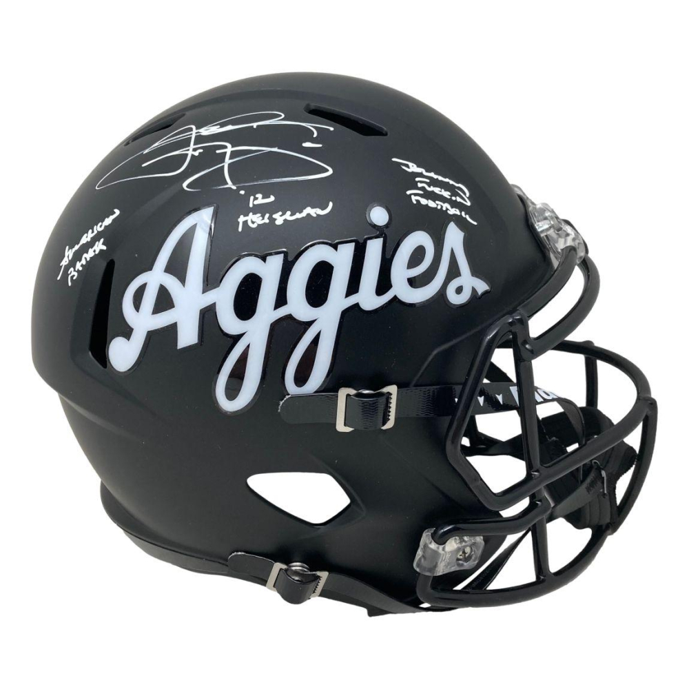Johnny Manziel Signed Texas A&M Aggies Full-Size Speed Helmet Inscribed ...