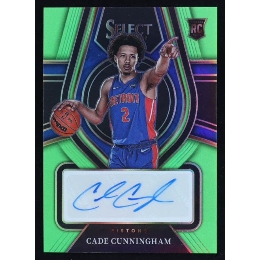 Cade Cunningham 2021-22 Panini Select Rookie Signatures Green Prizm #RS ...