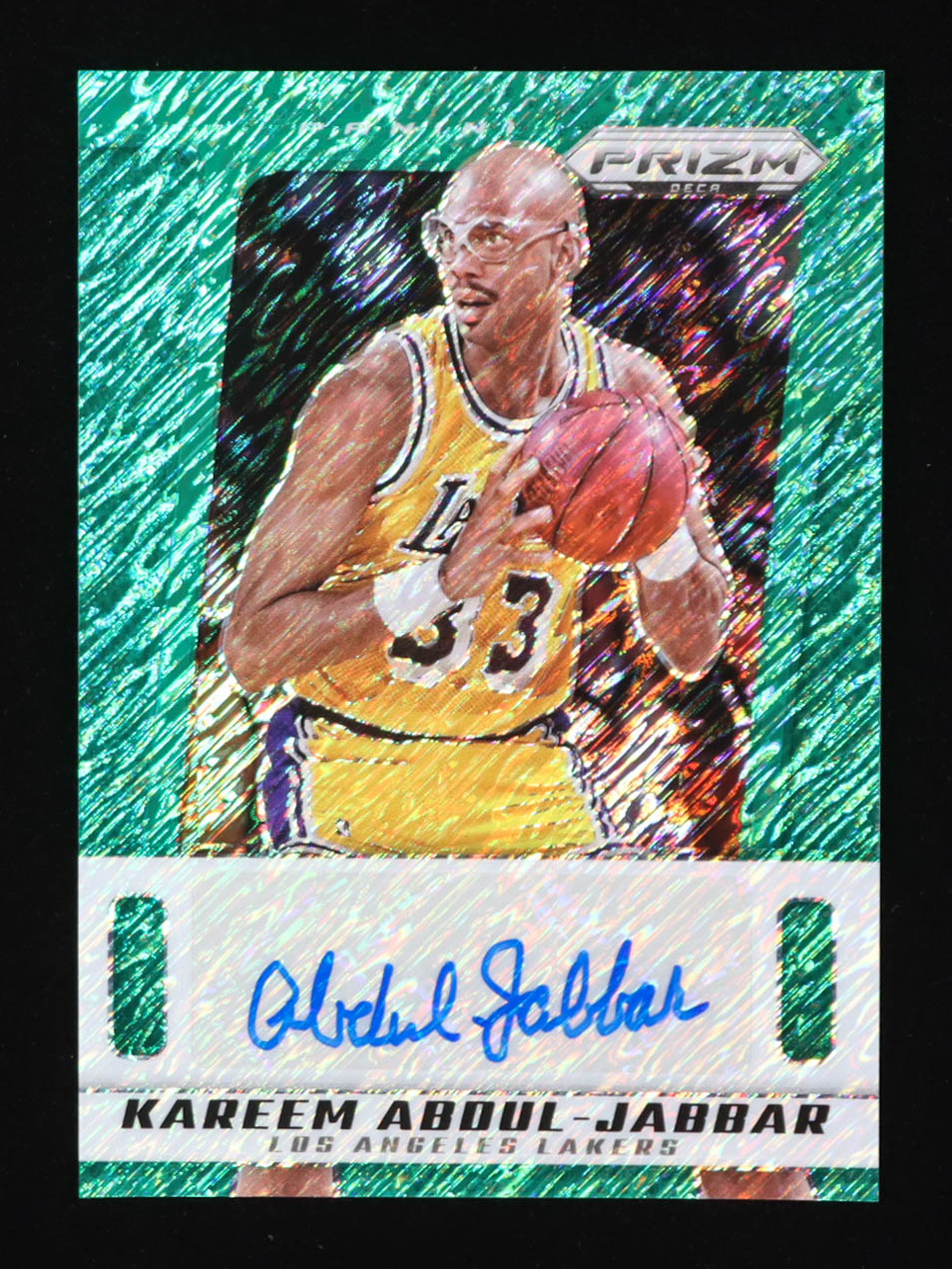 Kareem Abdul-Jabbar 2025 Panini Prizm Deca Signatures Prizms Green Shimmer #PDS-KAJ #09/15 ...