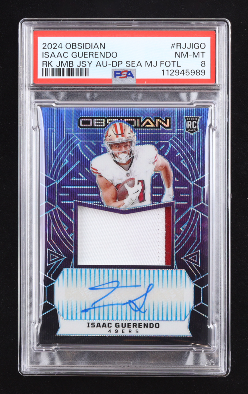 Isaac Guerendo 2024 Panini Obsidian Rookie Jumbo Jersey Autograph Deep ...