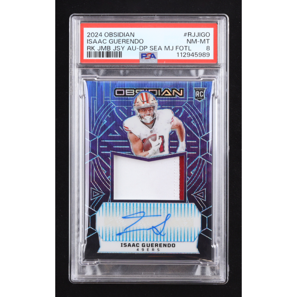 Isaac Guerendo 2024 Panini Obsidian Rookie Jumbo Jersey Autograph Deep ...