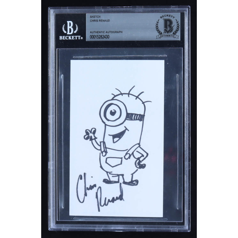 Chris Renaud Signed "Despicable Me" 3x5 Minion Sketch (BGS Authentic ...