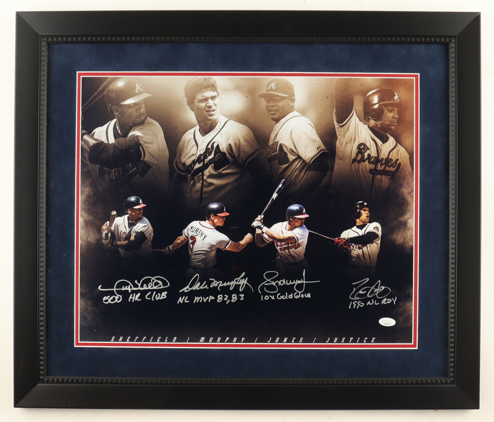 Dale Murphy, David Justice, Andrew Jones & Gary Sheffield Signed Braves ...