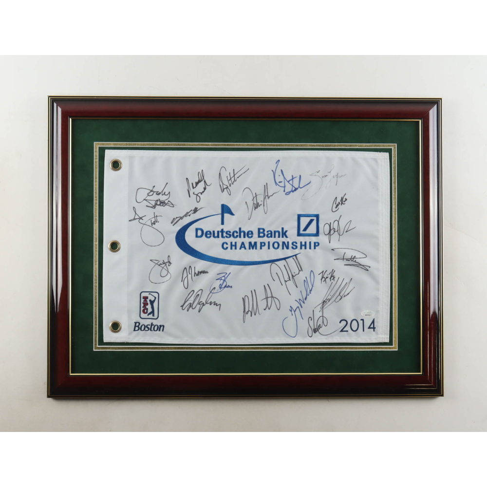 Custom Framed 2014 Deutsch Bank Championship Golf Pin Flag Signed by ...
