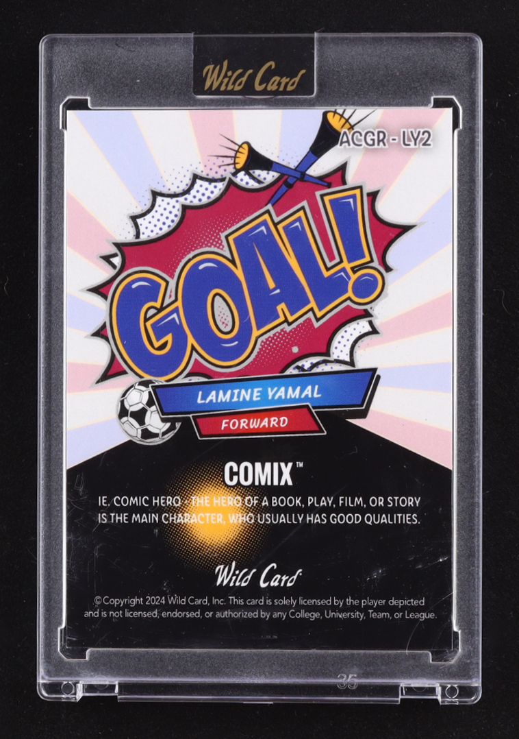 Lamine Yamal 2024 Wild Card Lamine Yamal Comix #ACGR-LY2 Red / Blue / Silver #1/3 RC | Pristine ...