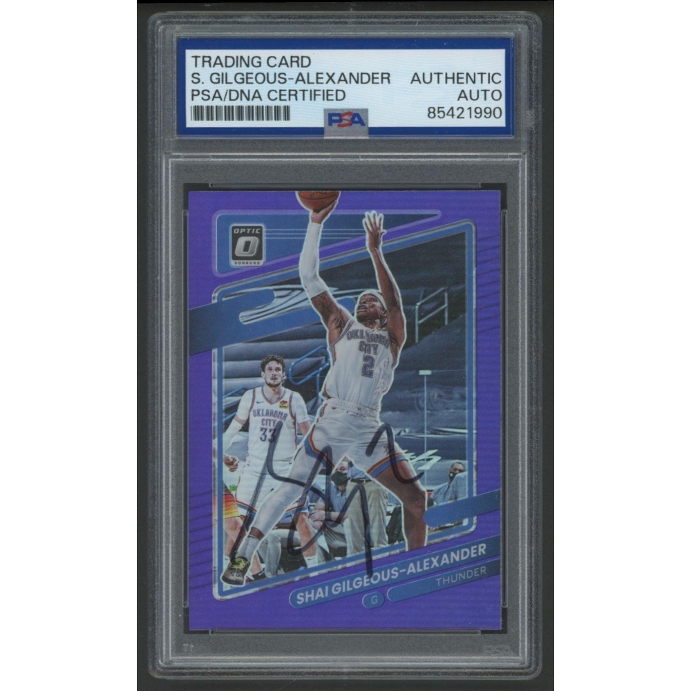 Shai Gilgeous-Alexander Signed 2021-22 Donruss Optic Purple #147 (PSA) | Pristine Auction