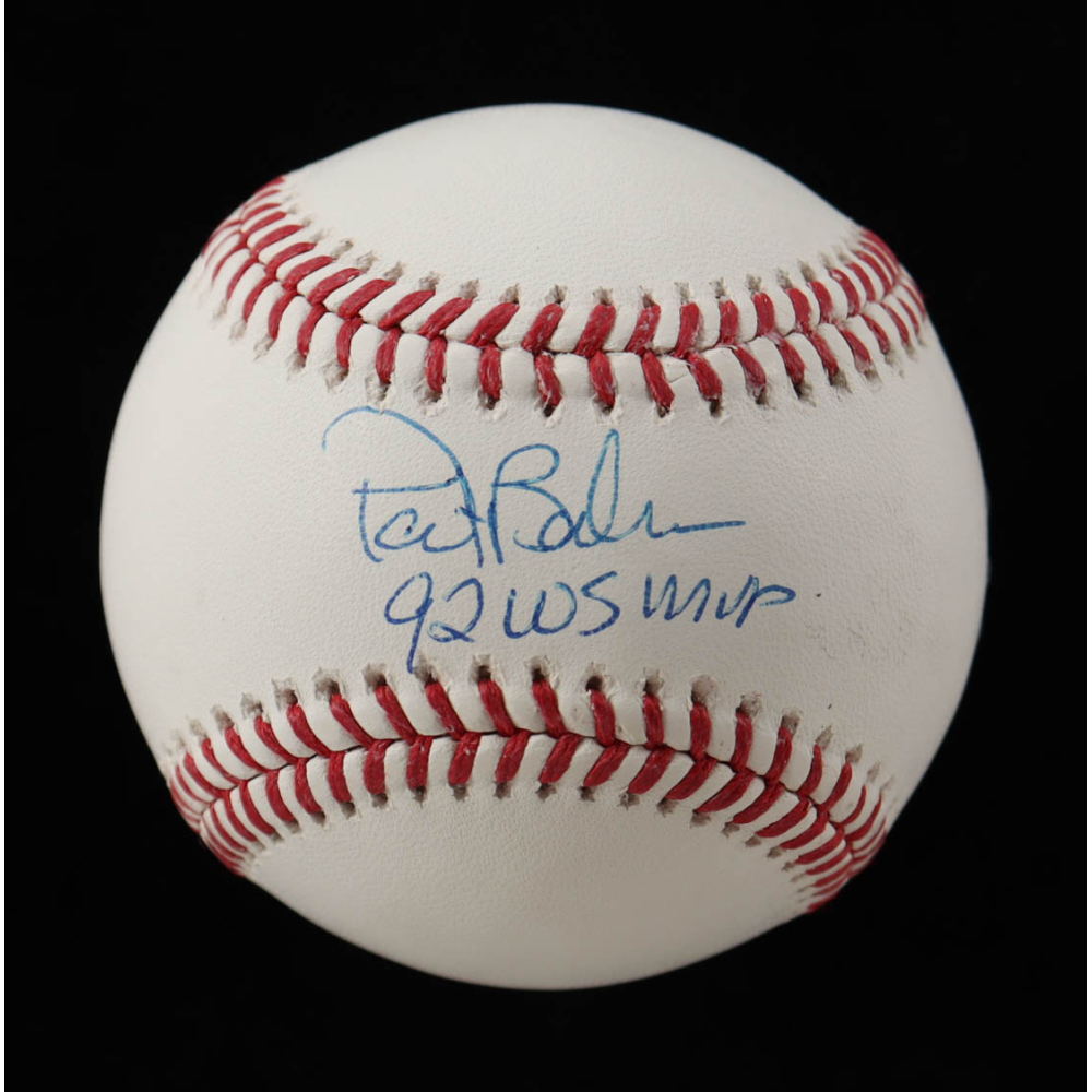 Pat Borders Signed OML Baseball Inscribed "92 WS MVP" (TriStar ...