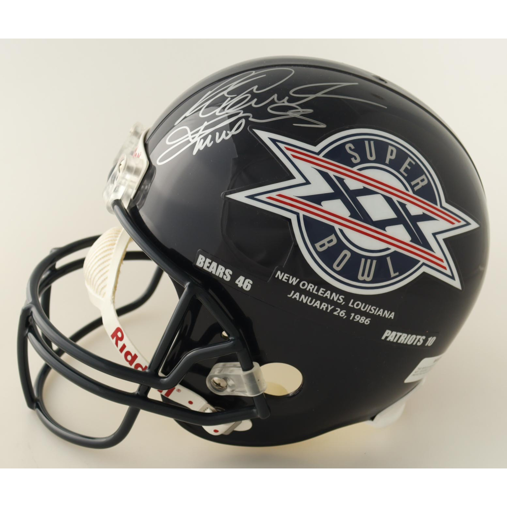 Richard Dent Signed Bears Super Bowl XX Logo Helmet Inscribed "MVP ...