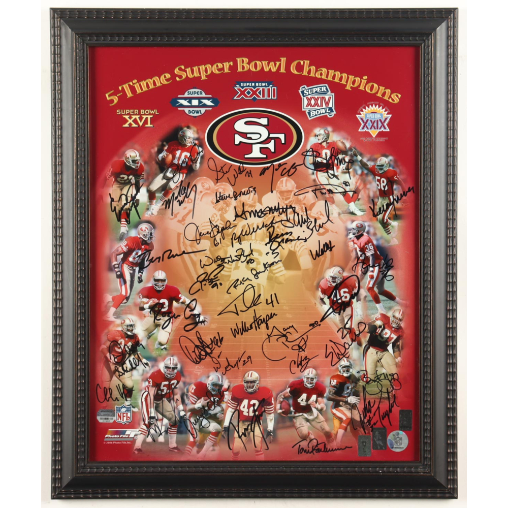 49ers 5-Time Super Bowl Champions Custom Framed Photo Display Signed by ...