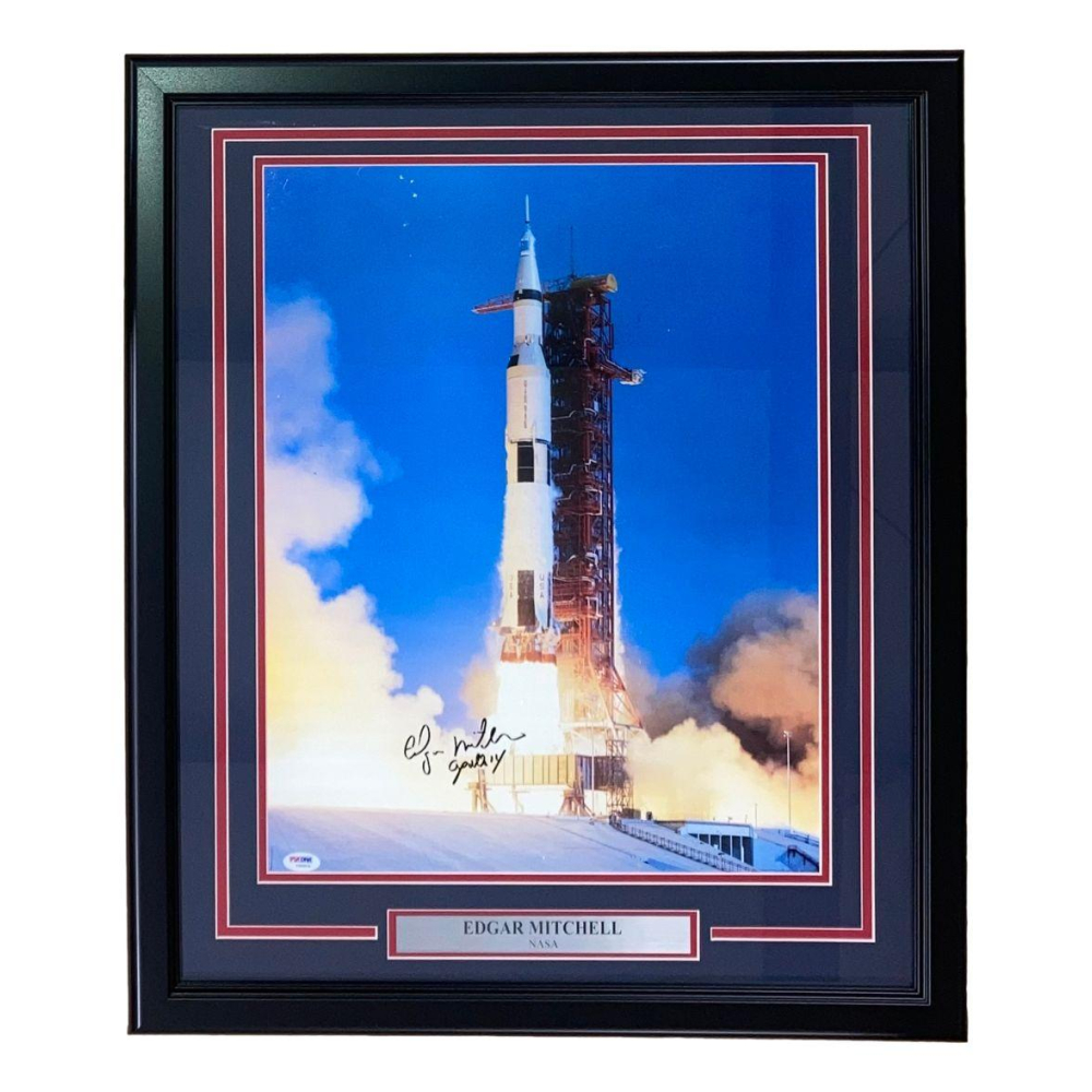 Edgar Mitchell Signed NASA "Apollo 14" Custom Framed Photo (PSA ...