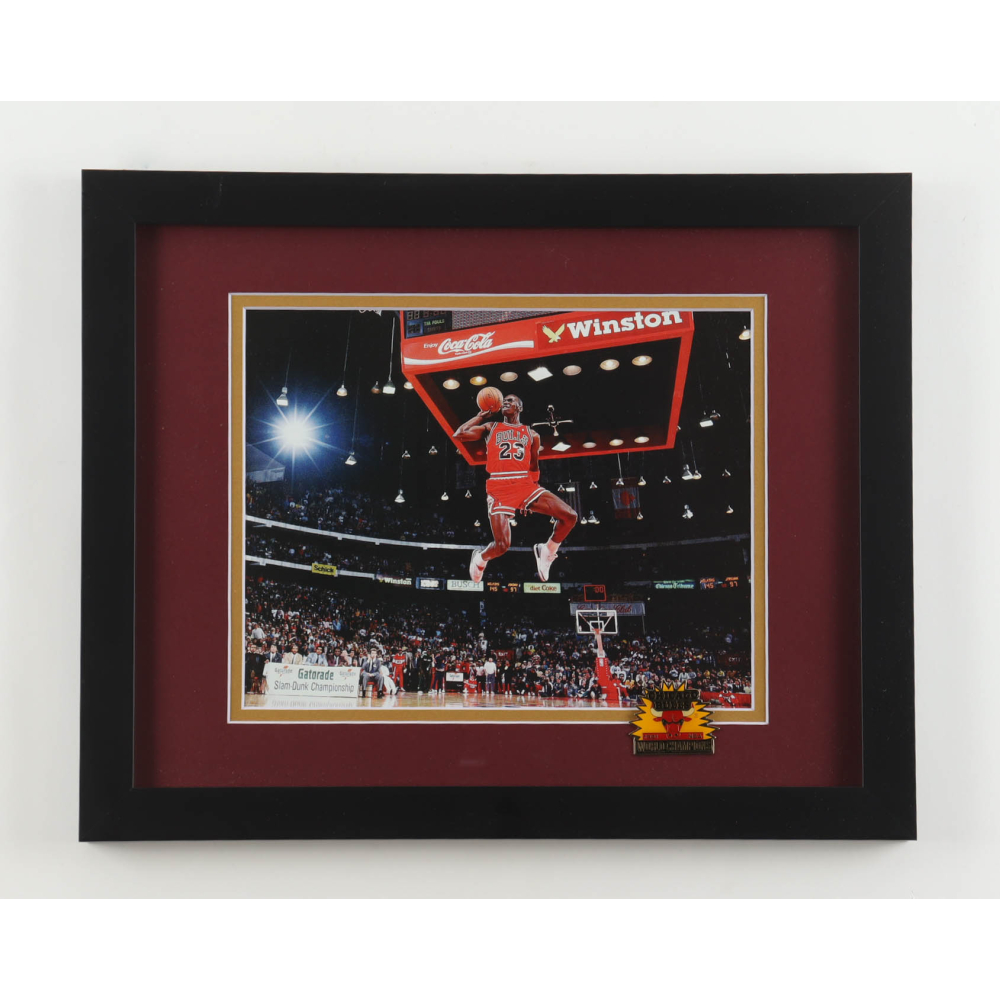 "Michael Jordan 1988 Gatorade Slam Dunk" Custom Framed Photo Display ...