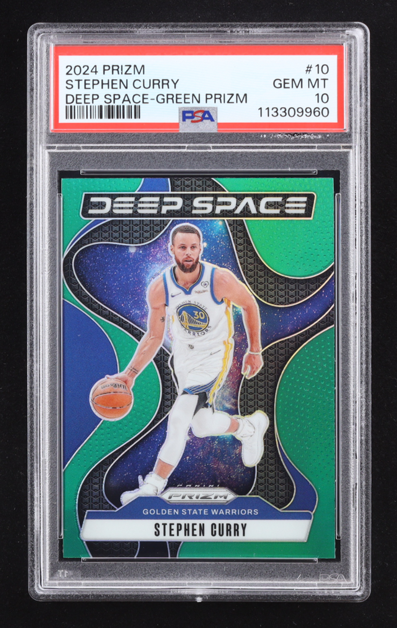 Stephen Curry 2024 Prizm Deep Space Green Prizm #10 (PSA 10) | Pristine ...