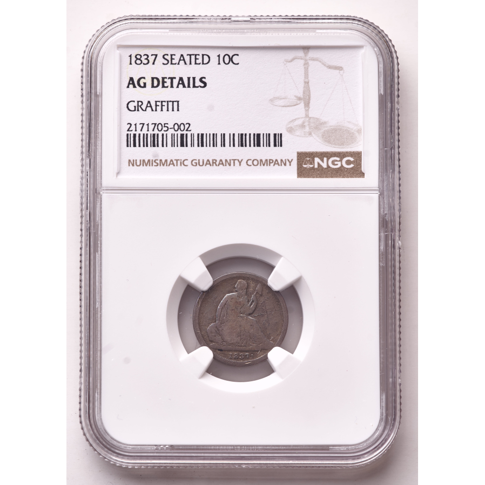 1837 Seated Liberty Silver Dime (NGC AG Details) | Pristine Auction