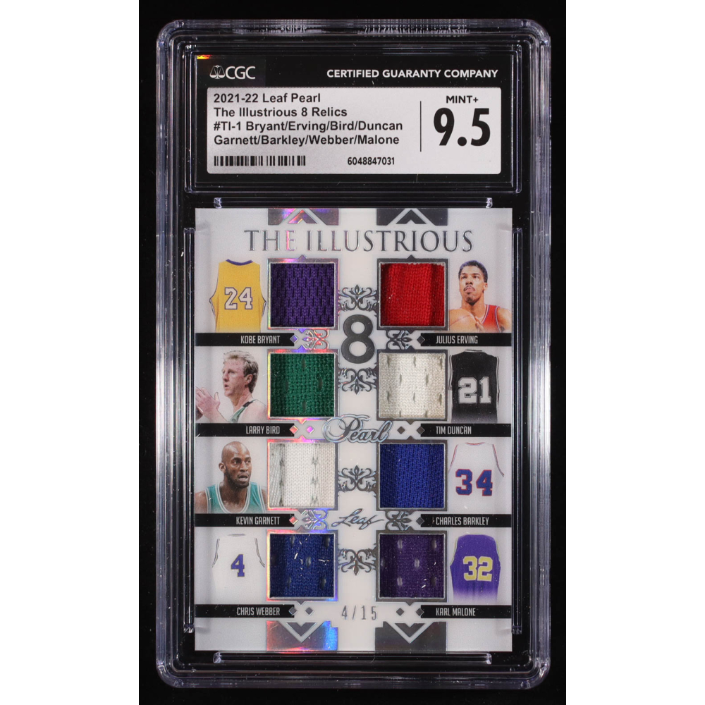 2021-22 Leaf Pearl The illustrious 8 Relics Silver Kobe Bryant / Julius ...