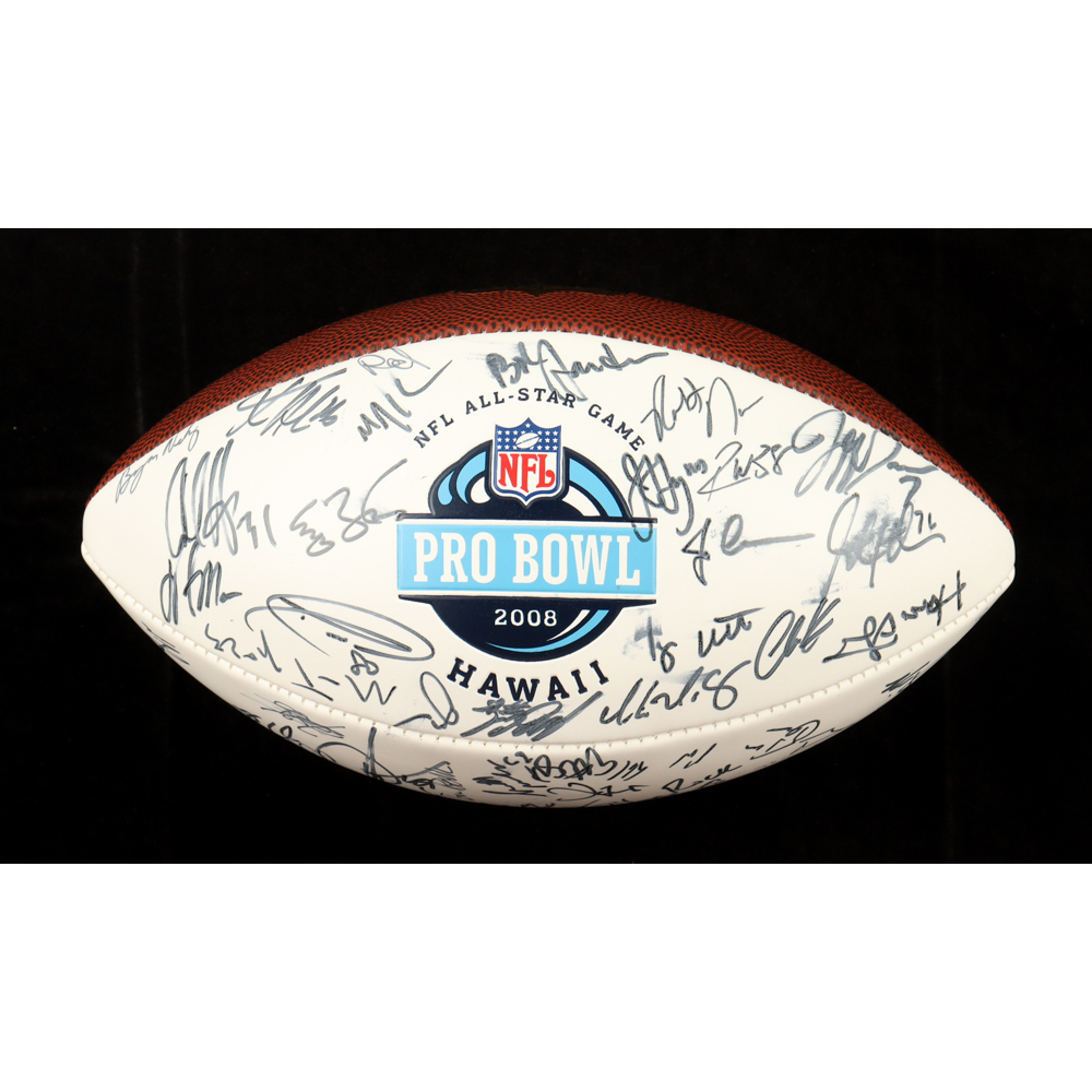 2008 Pro Bowl Logo NFL Football Signed by (64) with Adrian Peterson ...