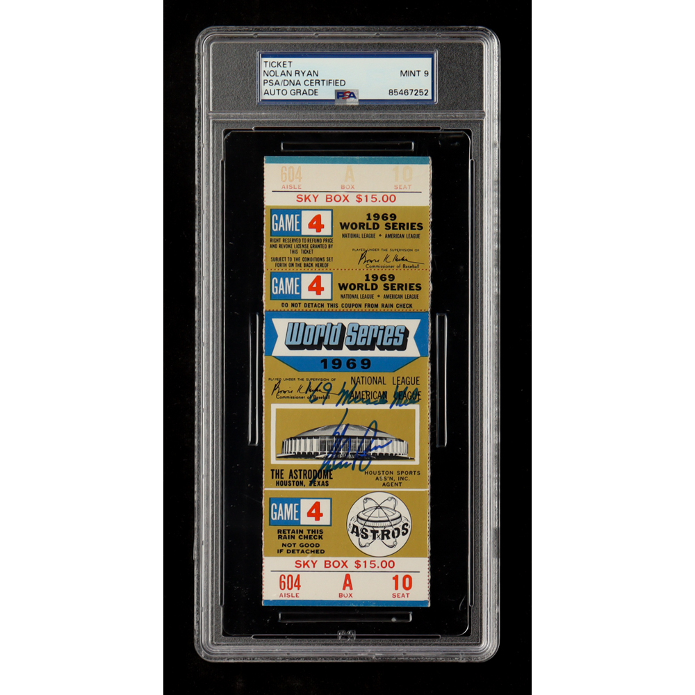 Nolan Ryan Signed 1969 World Series Original Game Ticket Inscribed "'69 ...
