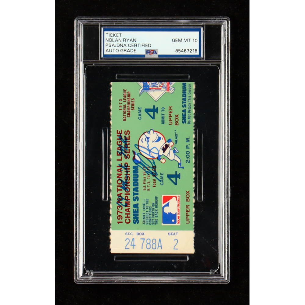 Nolan Ryan Signed 1973 World Series Original Game Ticket Inscribed "'69 ...